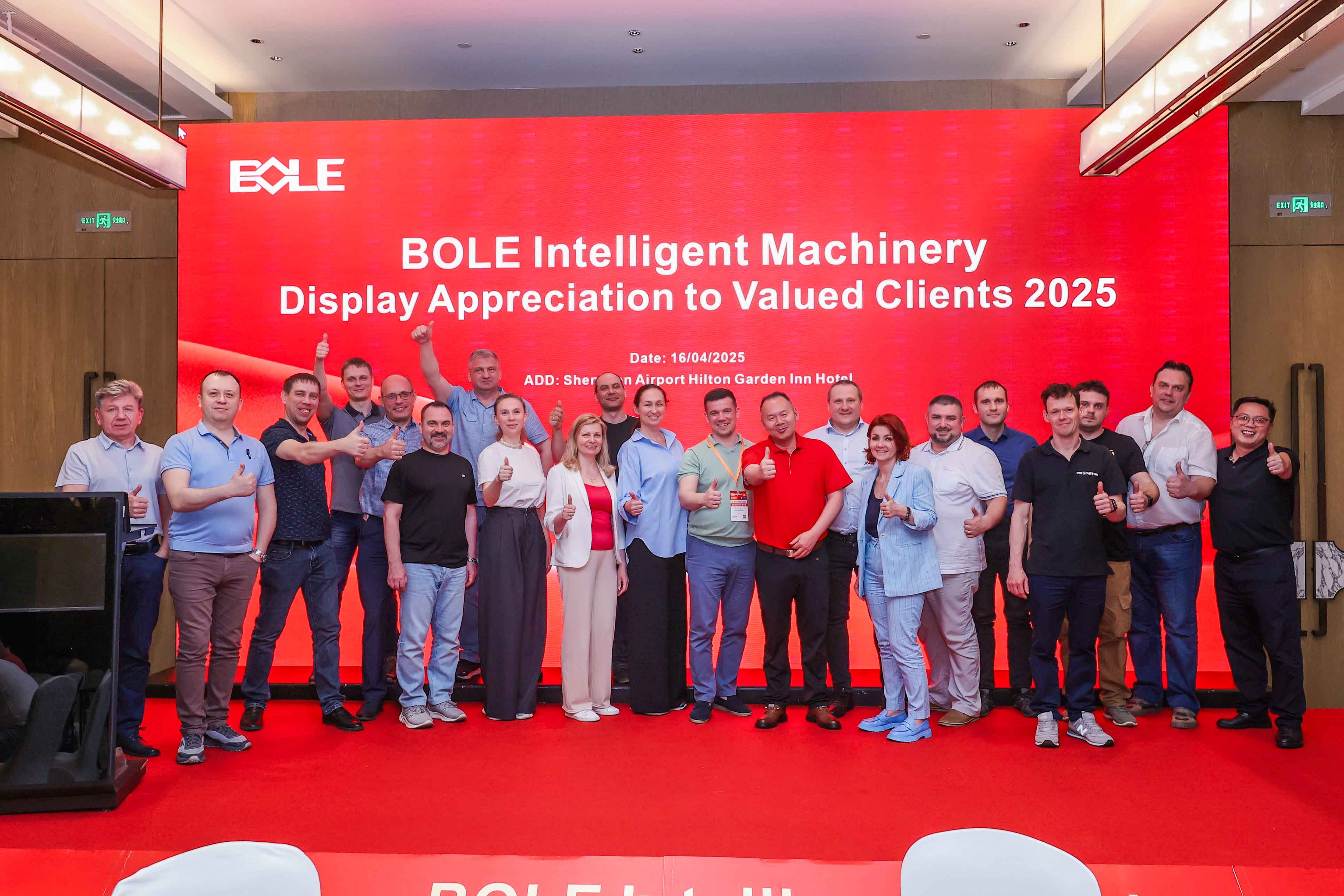 BOLE intelligent machinery display appreciation to valued agent and ...