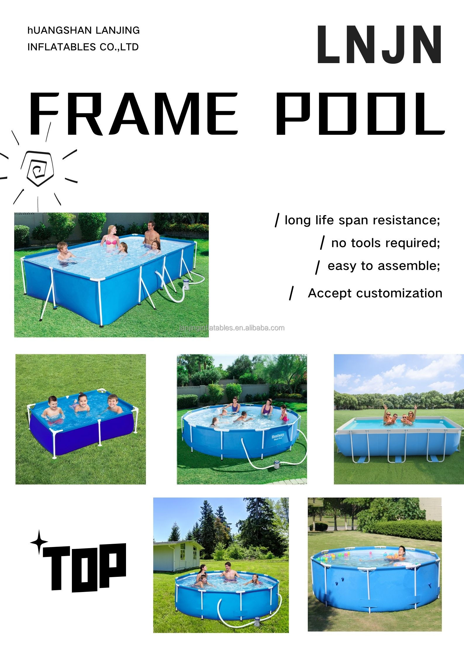 Factory Production 10000 Liters Outdoor Frame Swimming Pool Piscina ...