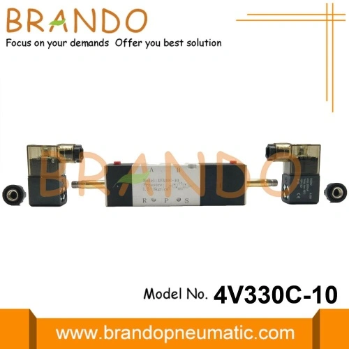 24 Volt 4V330C-10 Pneumatic Solenoid Valve 5/3 Way China Manufacturers ...