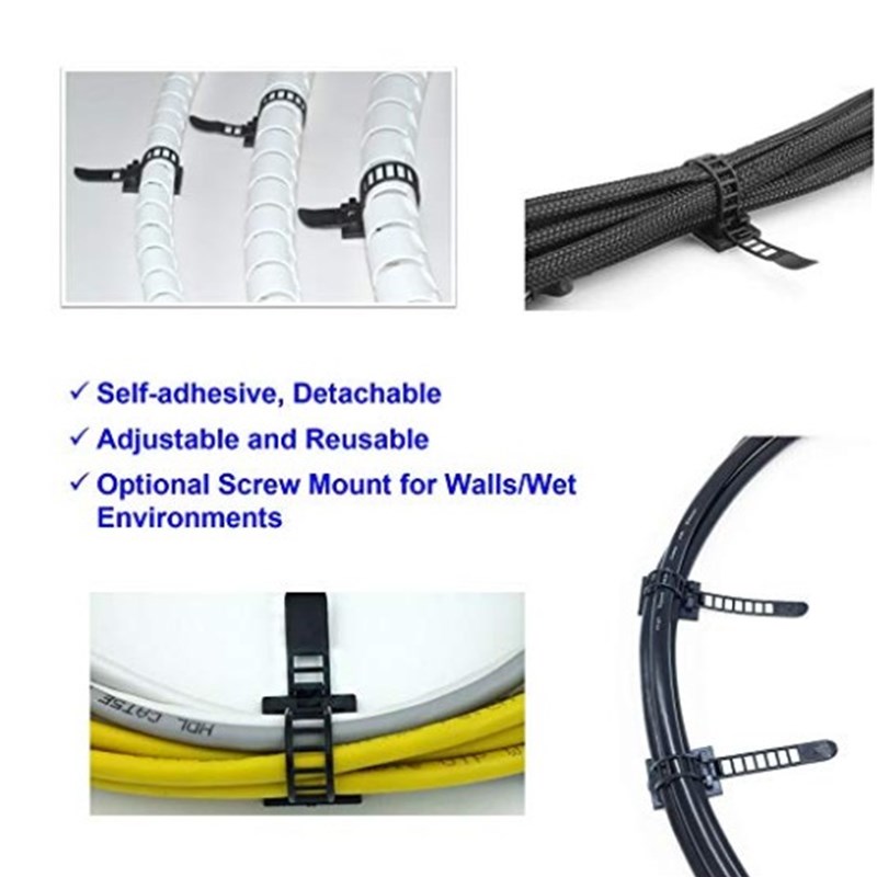 Adjustable Self Adhesive Cable Clips Wire Organizer For Electric Wiring ...