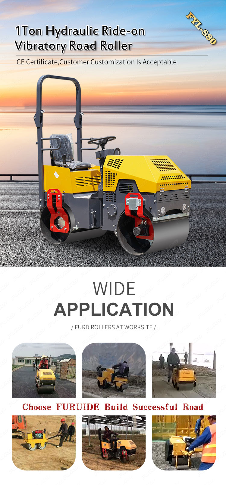 1 Ton To 8 Ton Vibrating Tandem Drums Road Roller, High Quality 1 Ton ...