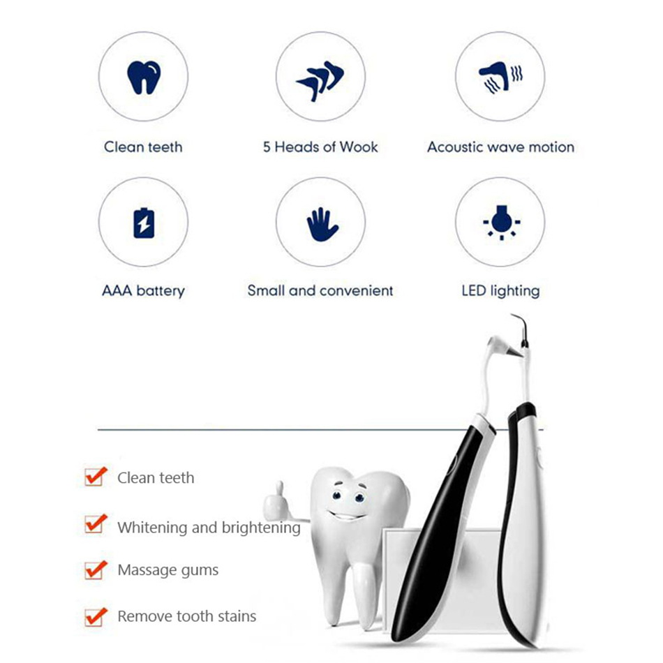 5 In 1 Electric Ultrasonic Sonic Cute Dental Scaler Tooth Calculus ...