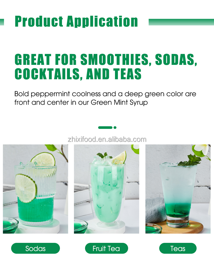 1kg Bottle Of Green Mint Flavored Syrup: Ideal For Enhancing Coffee And ...