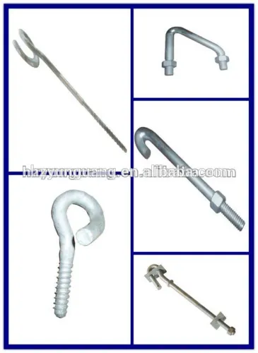 Hot-dip Galvanized Steel Anchor Pole Bolt F Shaped/electric Power ...