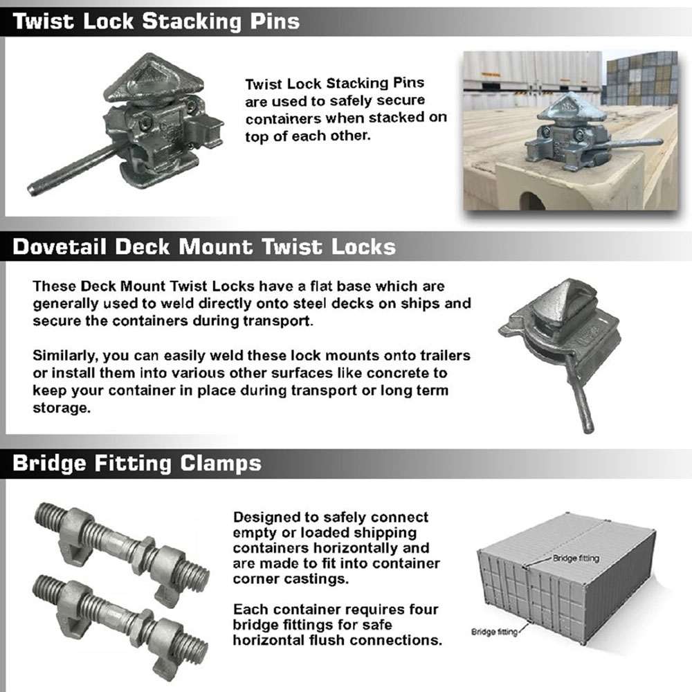 Shipping Container Bridge Fitting Clamp 4-pack - Container Spare Parts ...