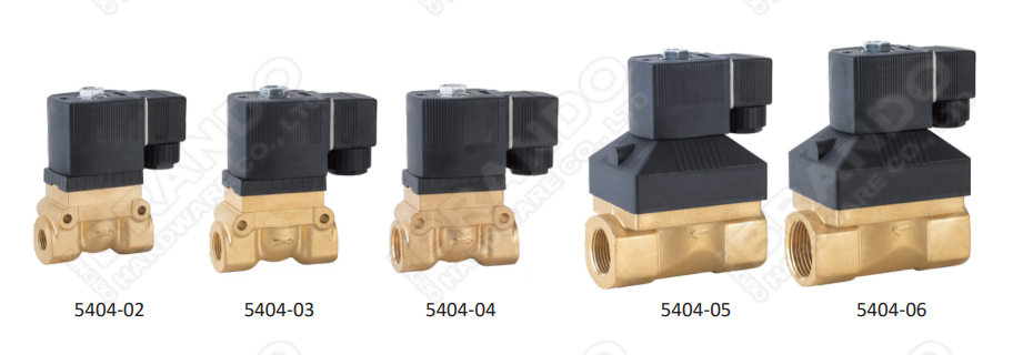 5404 วาล์วโซลินอยด์ทองเหลืองสำหรับอากาศน้ำ 24vdc 24vac 110vac 220vac ...
