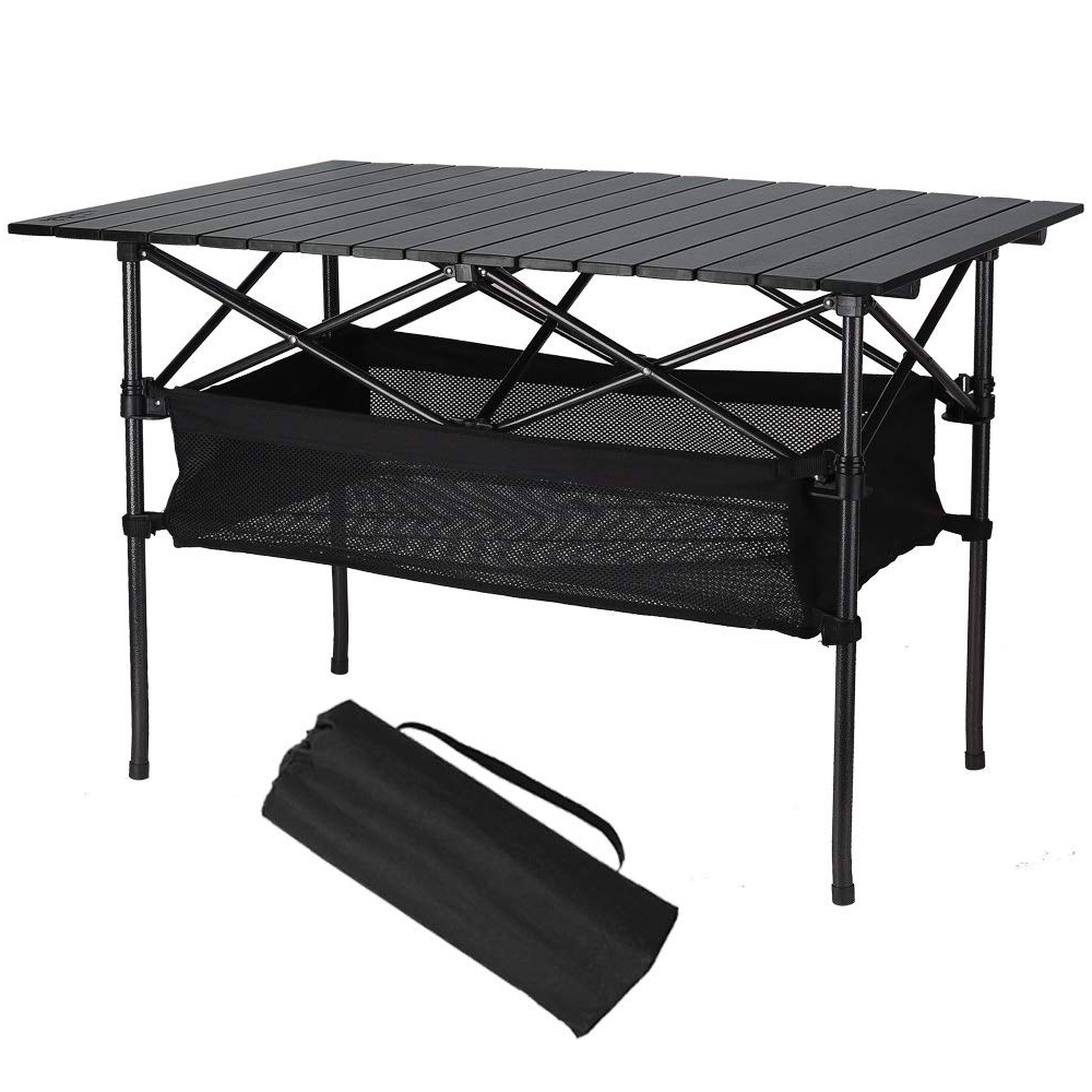 Aluminum Collapsible Travel Table With Storage Basket, High Quality ...