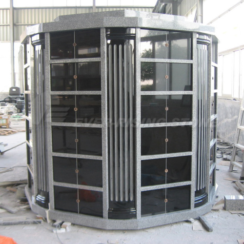96 Niches Grey Granite Columbaria With Black Tablet For Cemetery, High ...