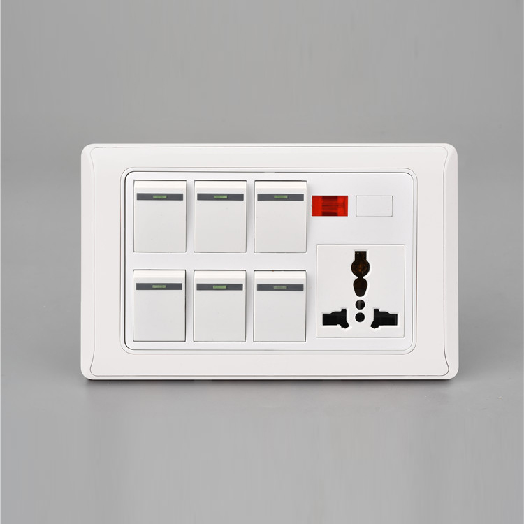 Huayan Safety Electrical 6 Gang Switch Socket, High Quality Huayan ...