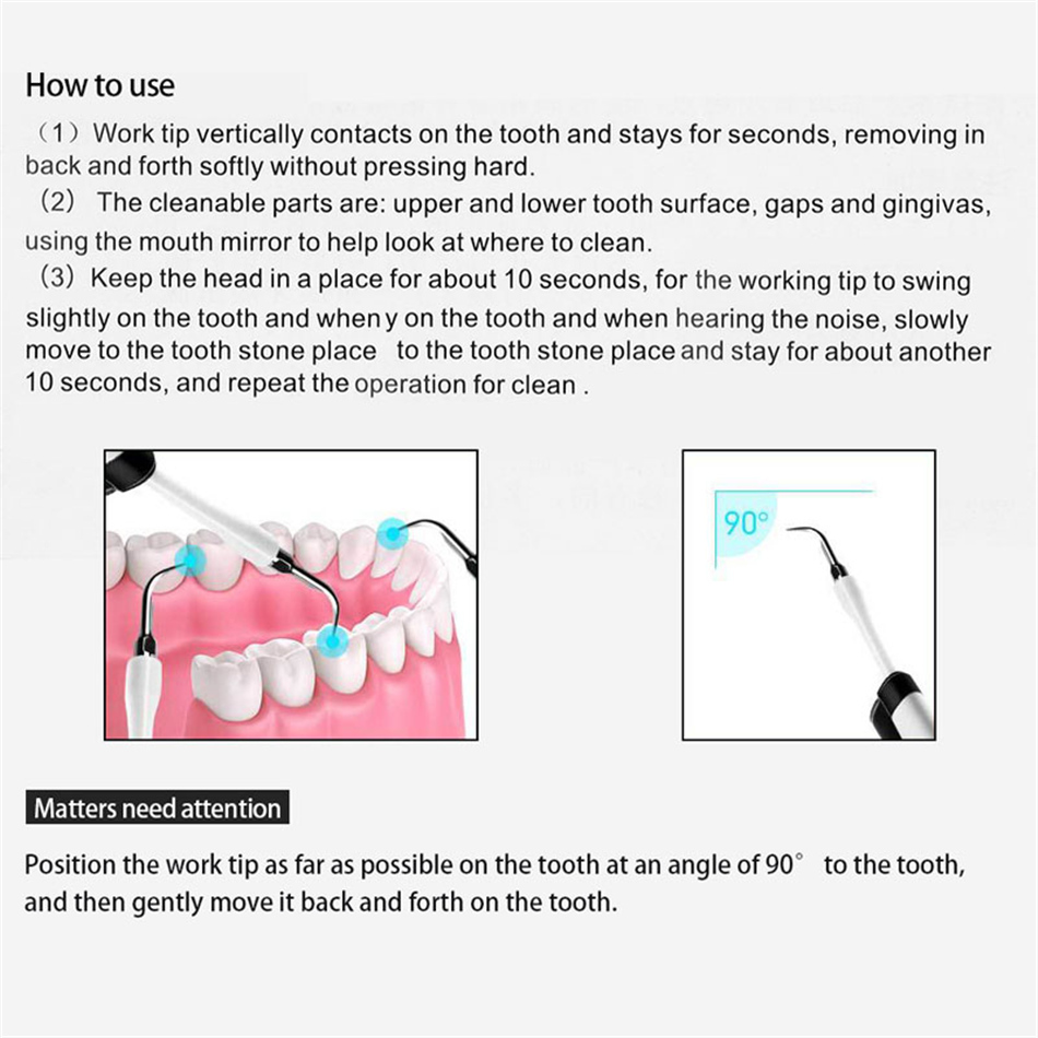 5 In 1 Electric Ultrasonic Sonic Cute Dental Scaler Tooth Calculus ...