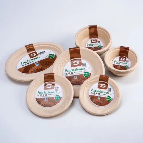 10pcs Natural Paper Plate Bowl Disposable Fruit Cake Food Paper Dish ...