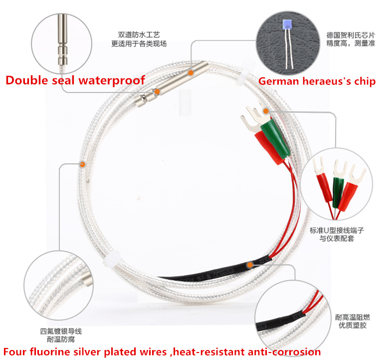 Wzp-pt100 Lead Type Pt100 Temperature Sensor Probe, High Quality Wzp ...