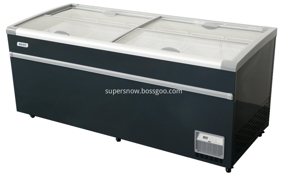 Supermarket Glass Top Deep Freezer Display For Meat, High Quality ...