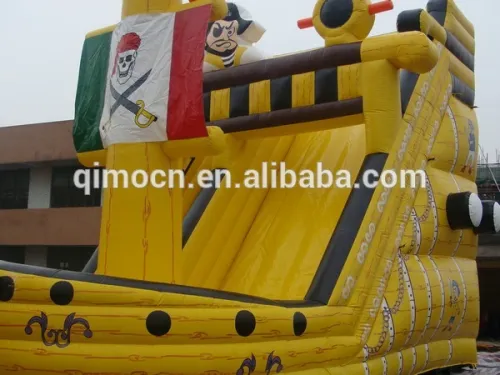 Giant Pirate Ship Corsair Inflatable Slide, Inflatable Yellow Pirate ...