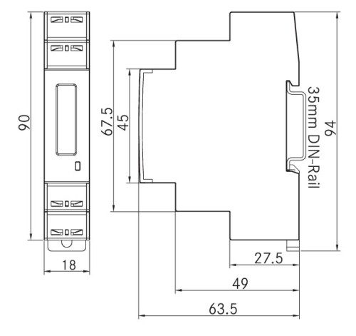 Din Rail Mini Single Phase Modbus Energy Meter, High Quality Din Rail ...