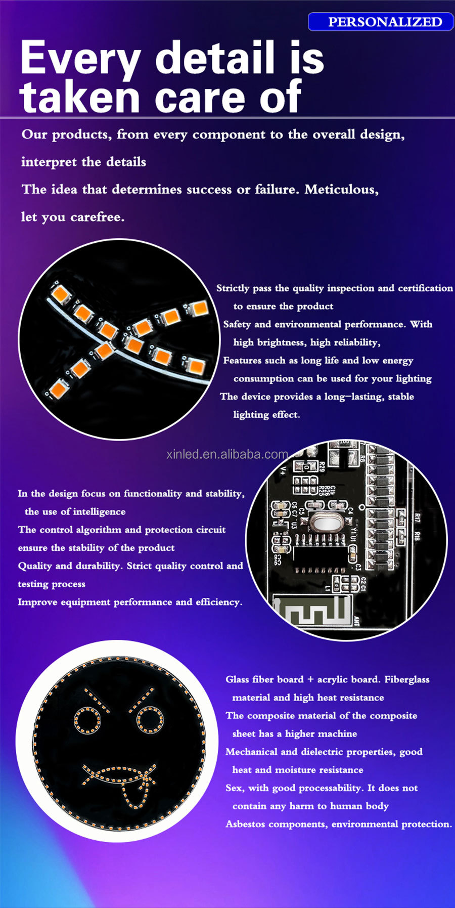 Dynamic Remote Smart Led Five Emotion Switch Car Screen Warning Lamp ...