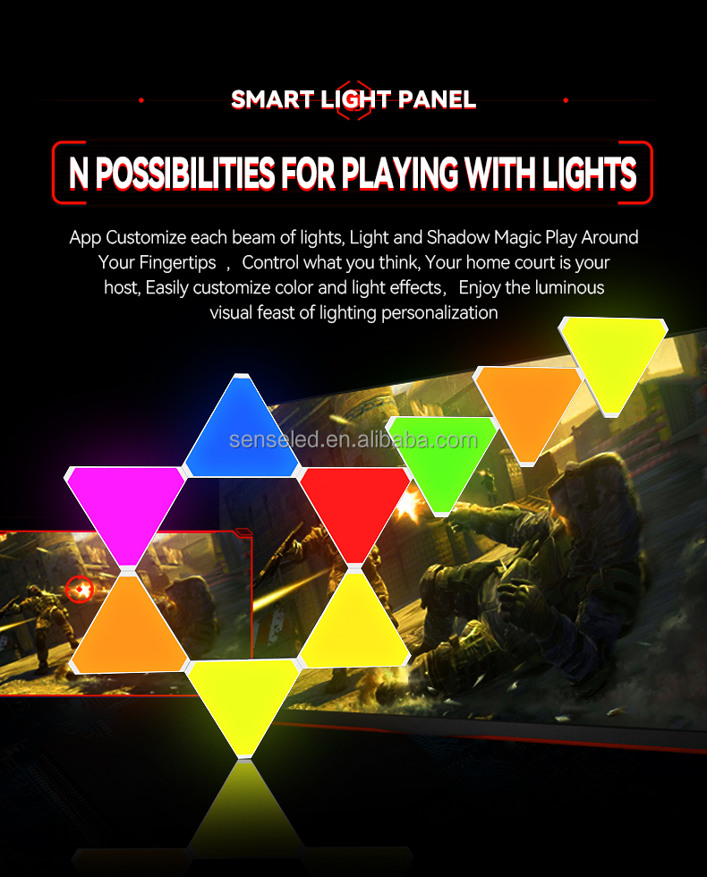 Diy Rgb Modular Triangle Led Panels For Game Room Decoration, High ...