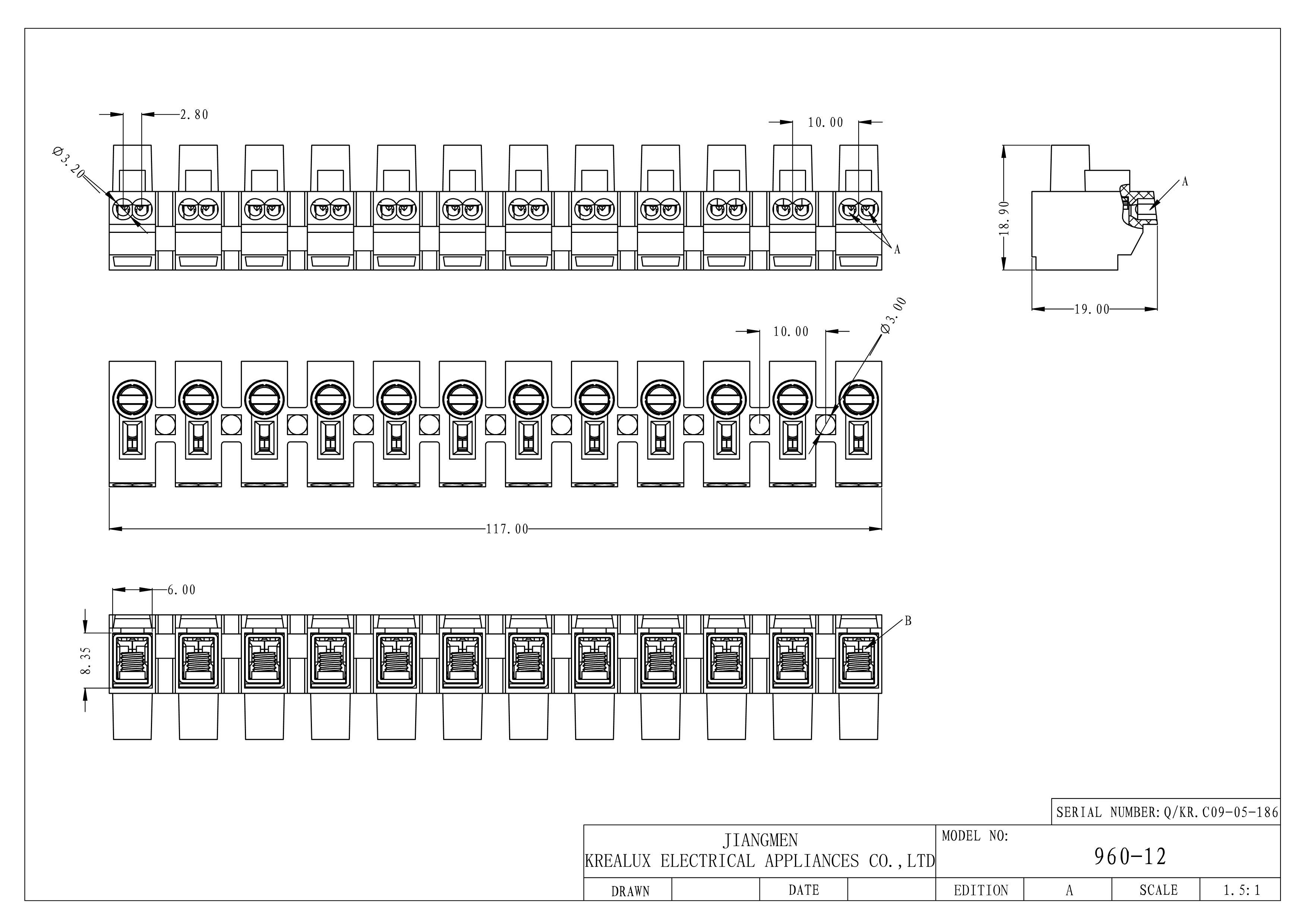 Terminal blocks with anti-fall screws for lighting China Manufacturers ...