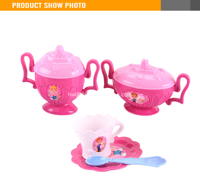 Plastic Pink Girls Tea Set Play Toy Kid, High Quality Plastic Pink ...