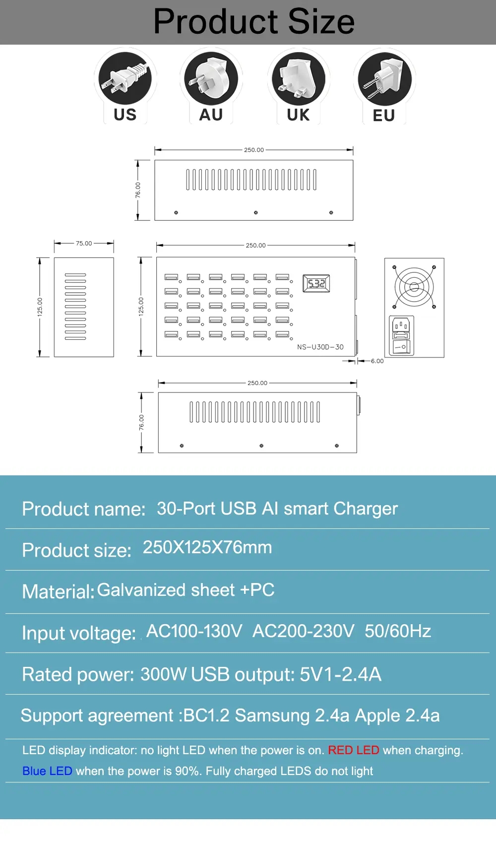 Usb 충전기 30 포트 Usb 충전소, Bossgoo.com의 고품질 Usb 충전기 30 포트 Usb 충전소