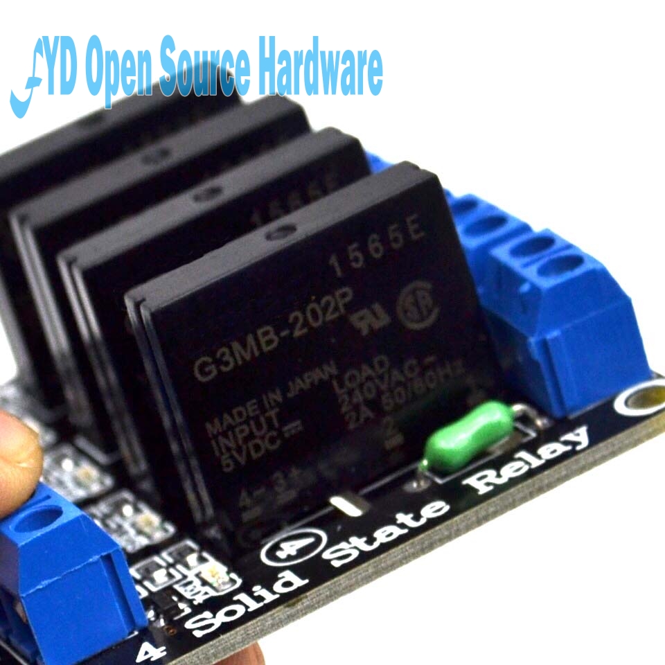 1pcs 4 Channel 5v/12v/24v Dc Relay Module Solid State High Level Ssr ...