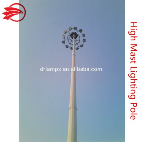 Q235 Steel Street Led High Mast Lighting Pole 20m,25m,30m,35m,40m, High ...