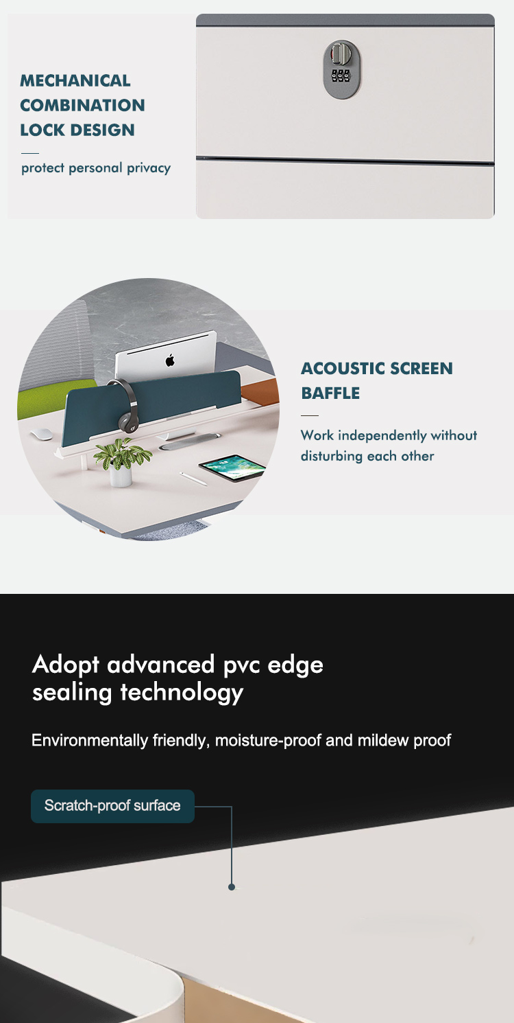 Modern White Mfc Modular Office Workstation For Four, High Quality ...