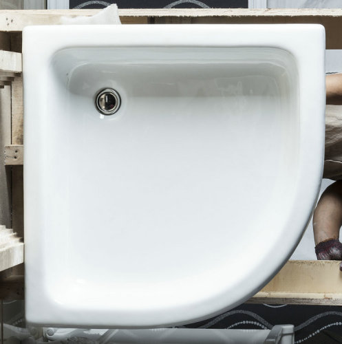 Suqare Cast Iron White Acrylic Shower Base Camping Shower Tray, High ...