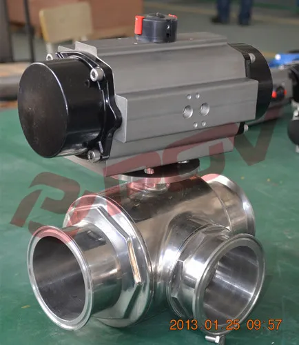 Clamp Sanitary Three Way Ball Valves L-type, High Quality Clamp ...