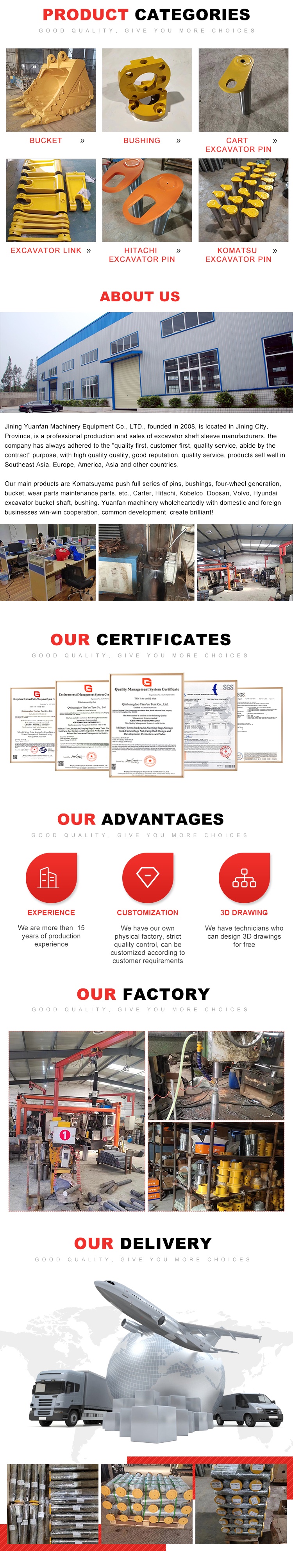 140mm Shaft Linkage Pin For X E 950 Small Digger Attachment, High ...