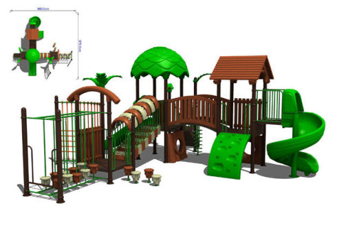 Custom Children Play Tree House Playground Recreation Equipment, High ...