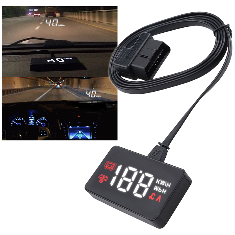 Car Hud Head Up Display A100 Obd2 Ii Euobd Overspeed Warning System Projector Windshield Auto ...