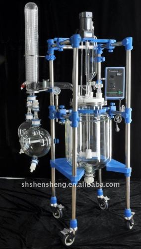 Jacketed Agitated Reactor 80l Borosilicate Condenser Explosion (flame ...