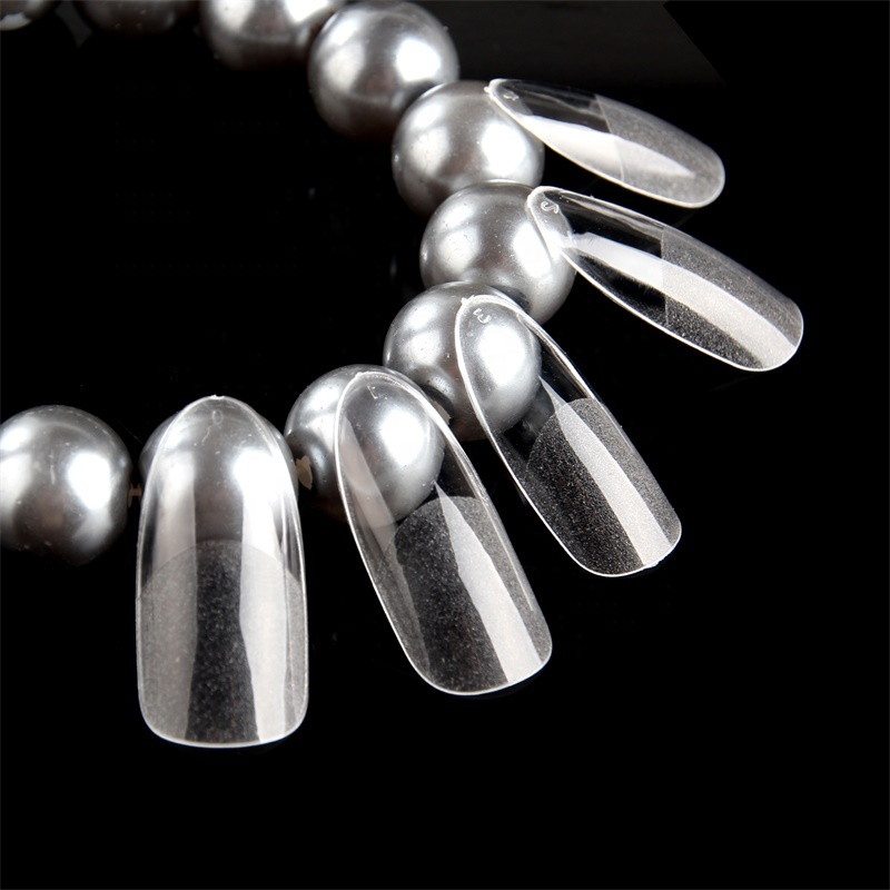 Nadeco Full Cover Acrylic Medium Long Round Manicure False Nails 240 ...