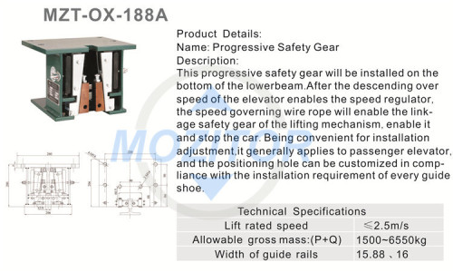 Safety Gear Mzt-ox-188a| Elevator Safety Syatem, High Quality Safety ...
