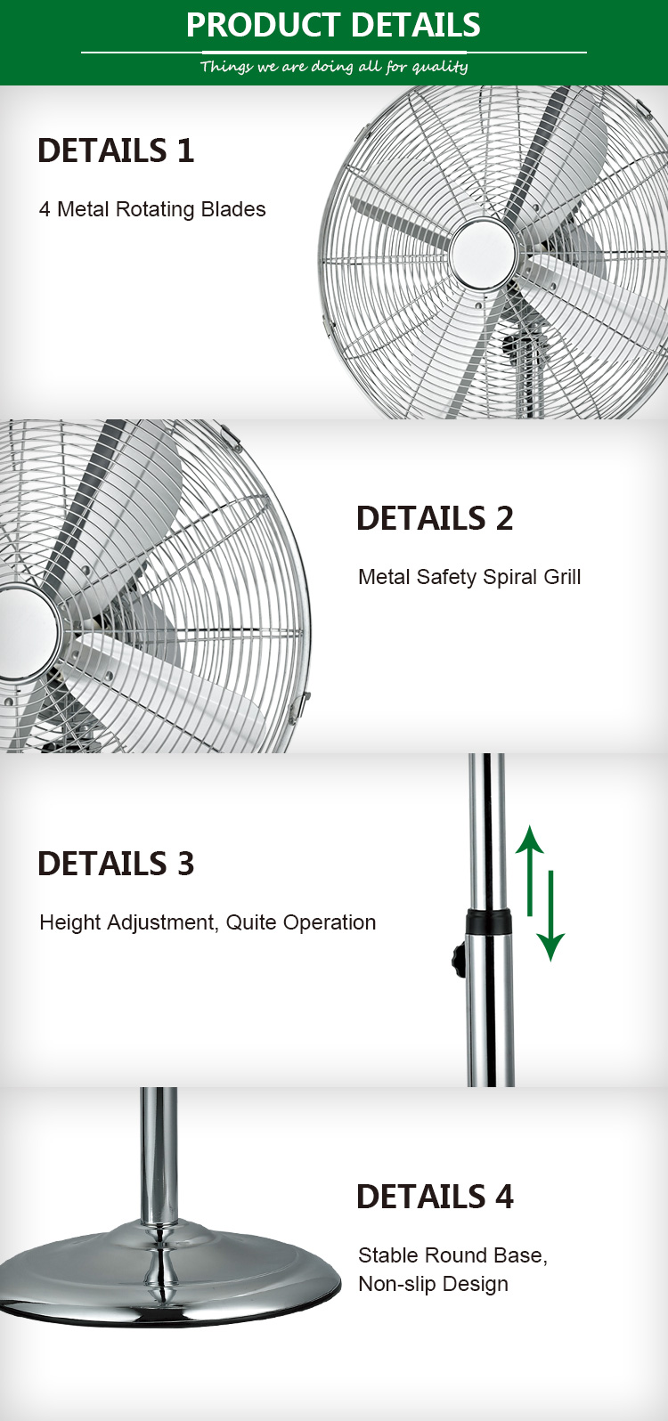 3-in-1 Oscillating Stand Fan: Up, Down, Left, Right Swing, High Quality ...