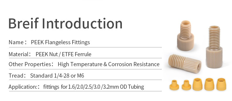 1/8 1/16 Peek Etfe Flangeless Fittings For Plastic Pipe Connectors ...