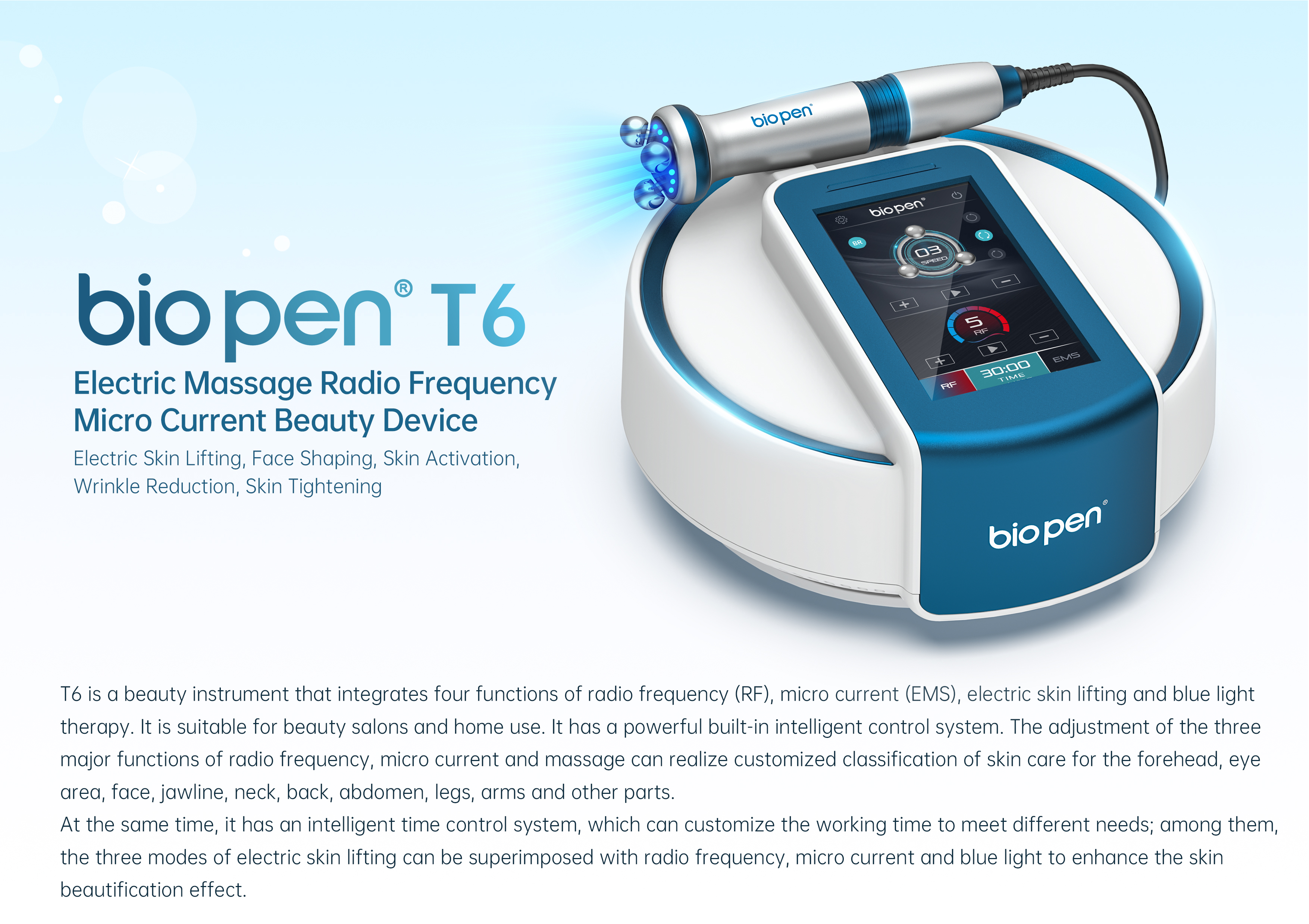 Portable Radio Frequency, Blue Light & Microcurrent Beauty Device ...