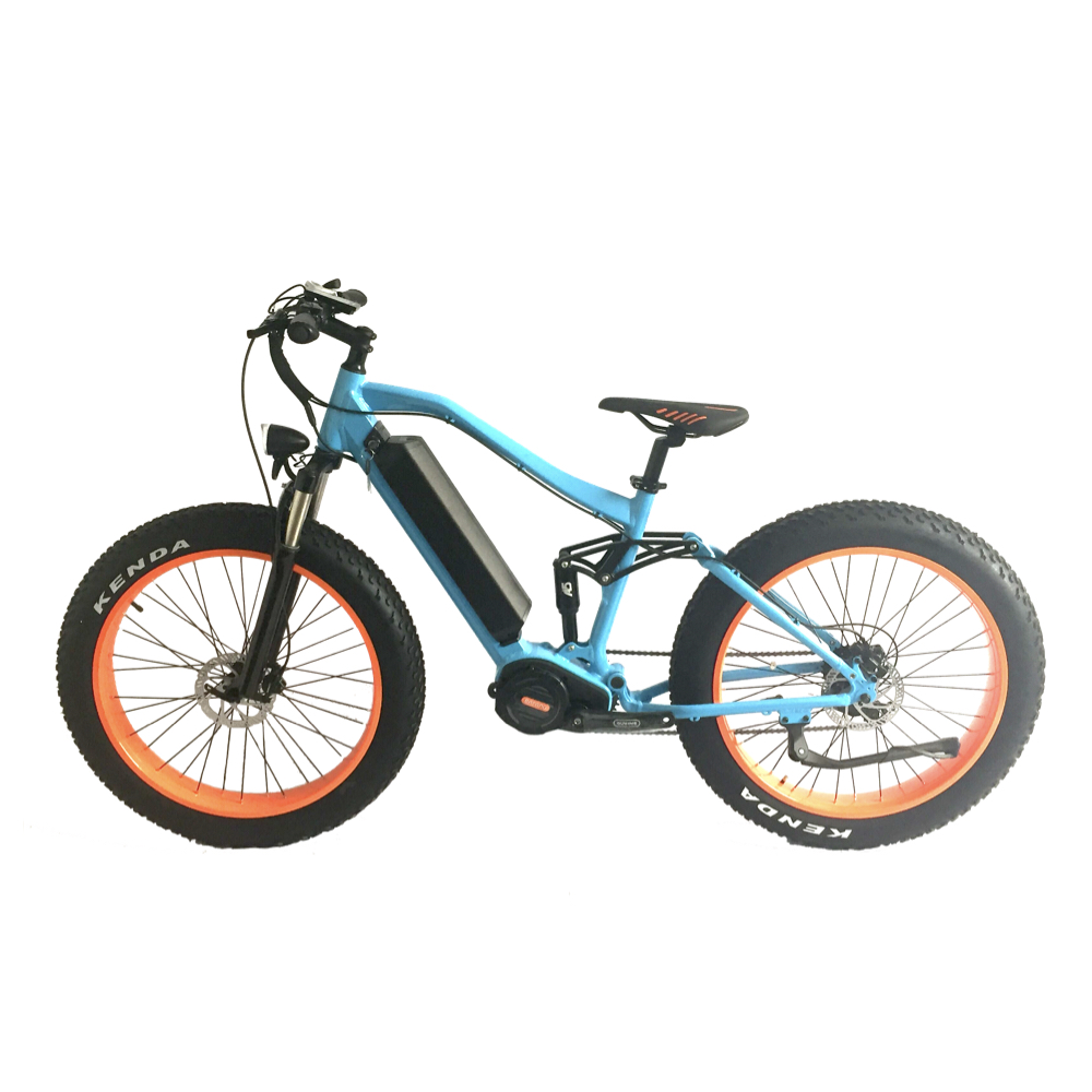48v 1000w Mid Drive Full Suspension Electric Bike With 26 Inch Fat Tires, High Quality 48v 1000w ...