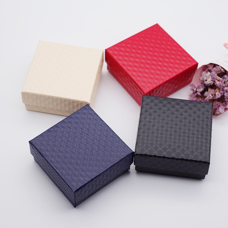 Colorful Square Diamond Pattern Minimalist Jewelry Box, High Quality ...