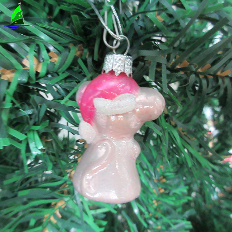 Artdargon China Supplier White Glass Mouse Ornament With Christmas Hat ...