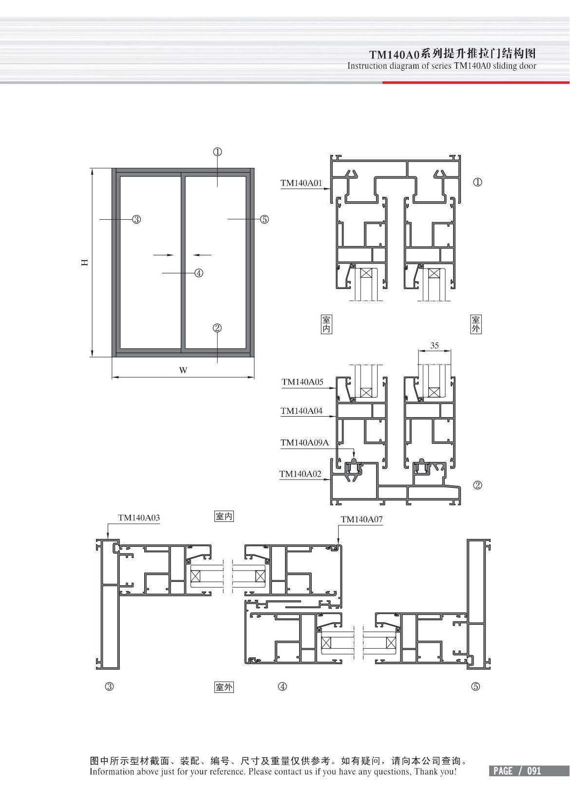 Best Series TM140 A0 Sliding door Manufacturer