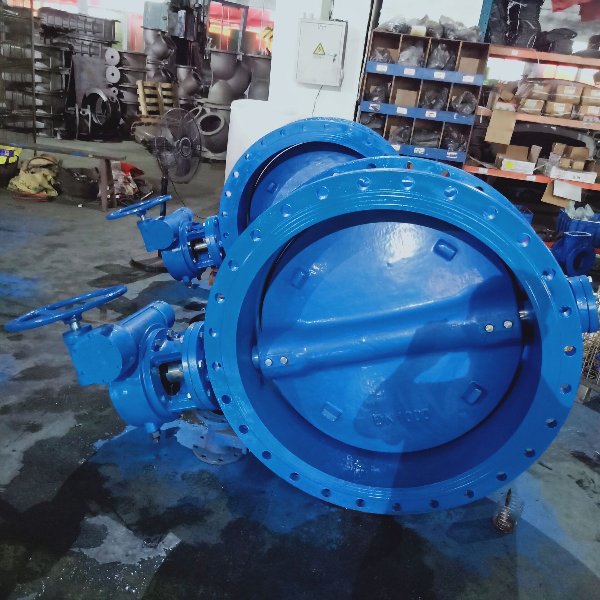 Ductile Iron Flanged Eccentric Butterfly Valve With Gearbox And ...