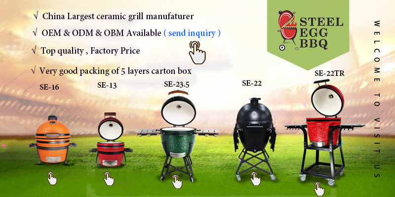 Seb Kamado 24 Inch Orange Barbecue Grill Outdoor Ceramic Grills Bbq ...