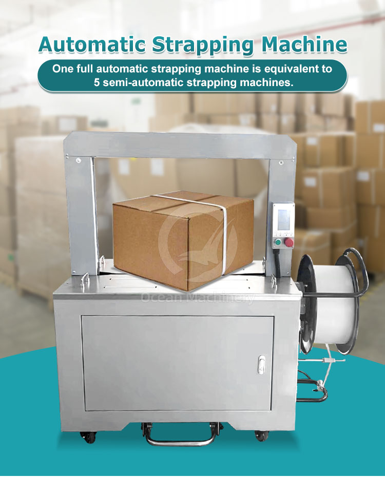 Ocean Automatic Carton Box Wrapping And Bale Strapping Machine, High ...