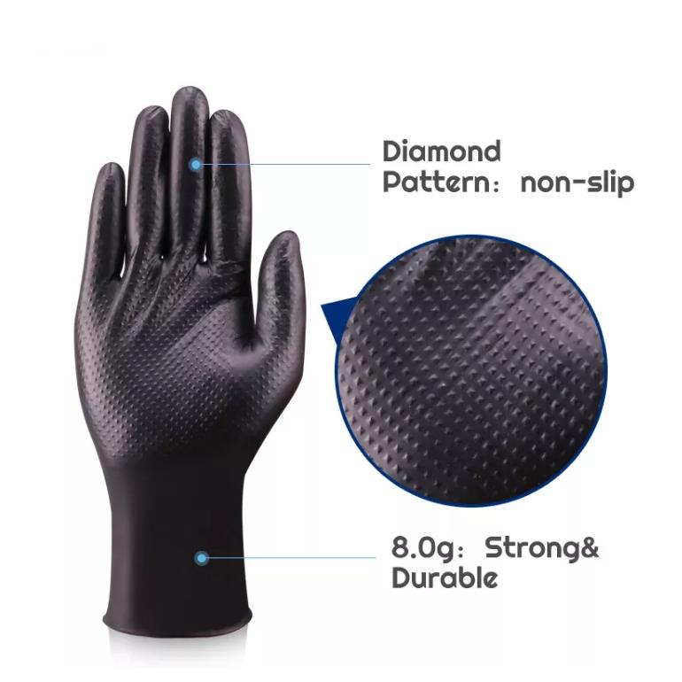 Heavy Duty Disposable Diamond Textured Nitrile Glove, High Quality ...