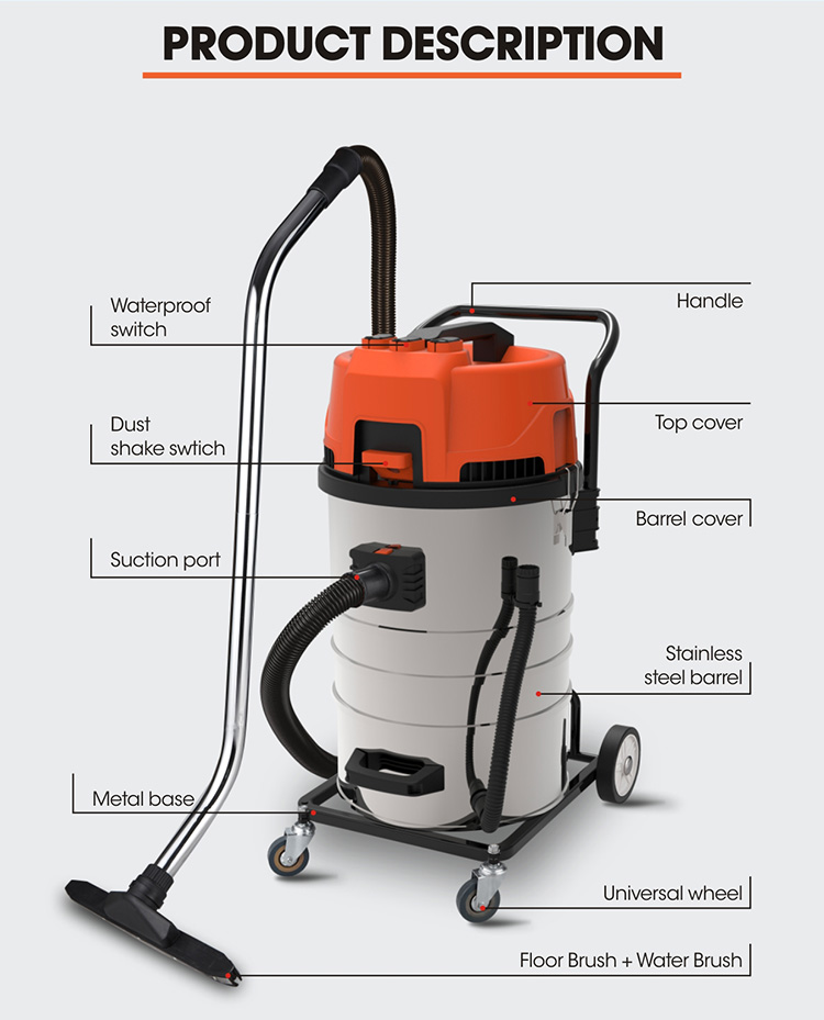 3600w Wet Industrial Heavy Duty Cleaning Machine & Workshop Vacuum ...