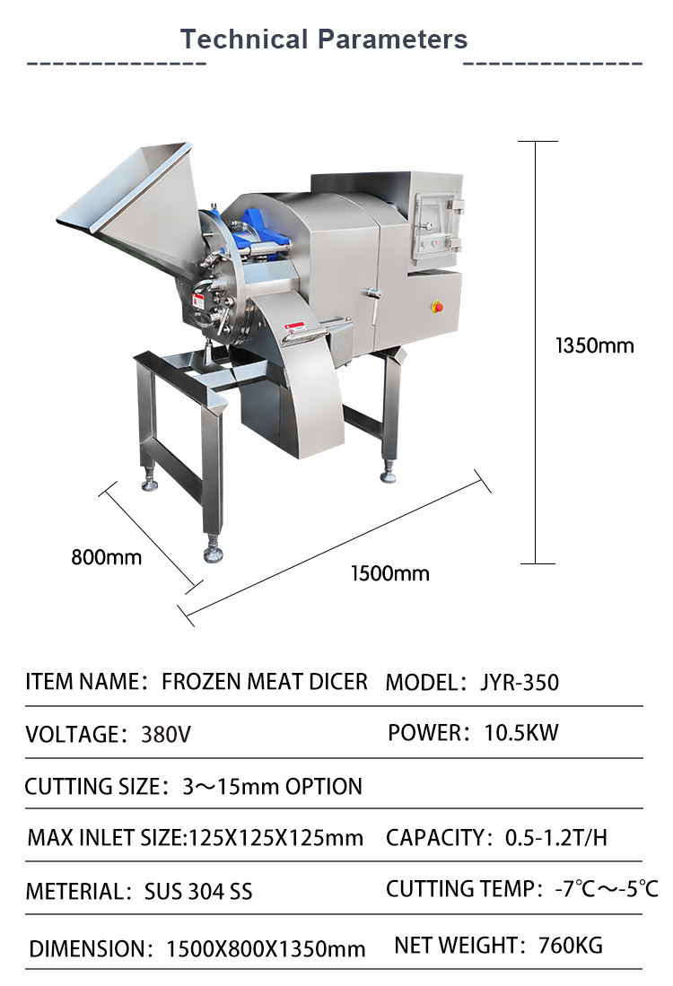 Commercial 3d Frozen Beef Meat Dicing Machine 1000kg/h, High Quality ...