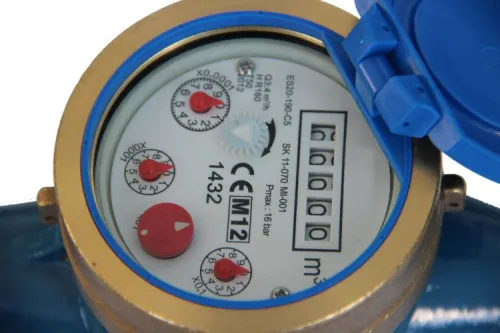 Volumetric Dry Dial Brass Water Meter / Water Flow Rate Meter For ...