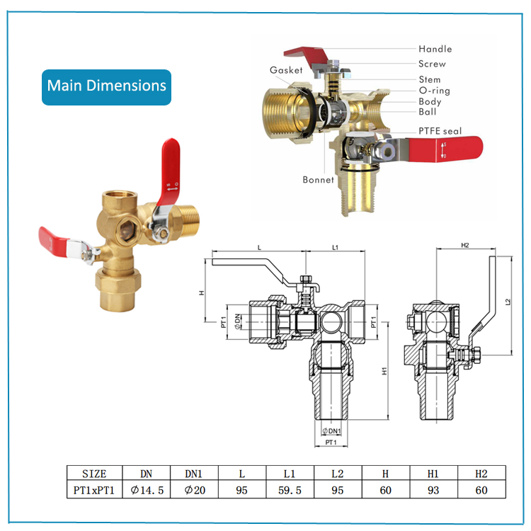 Brass Forged 3 Way Test & Drain Sight Glass Ball Valves For Hydrant ...